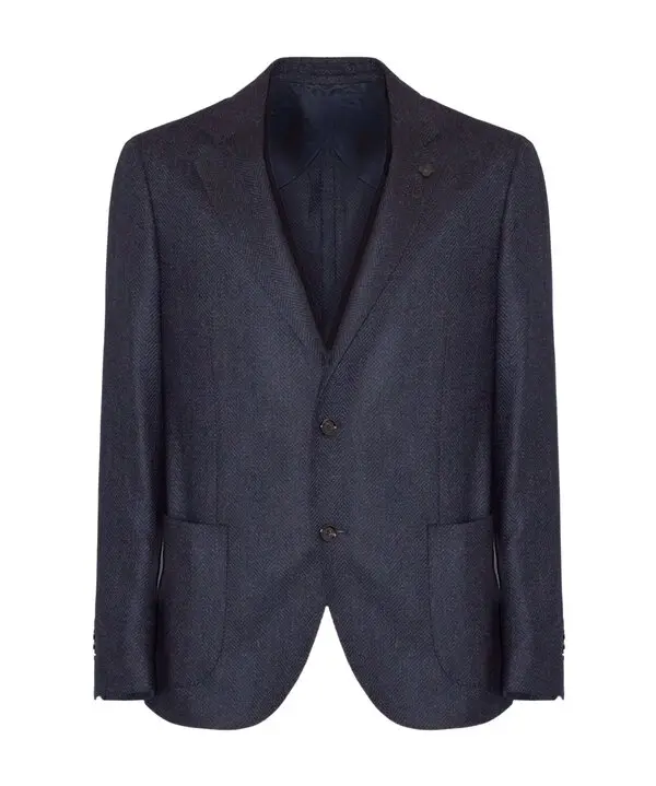 LARDINI Herringbone Two-button Blazer