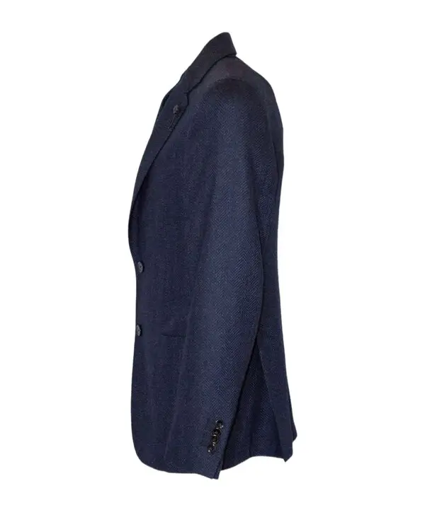LARDINI Herringbone Two-button Blazer