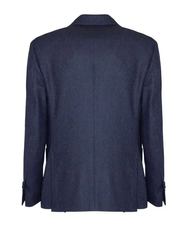 LARDINI Herringbone Two-button Blazer