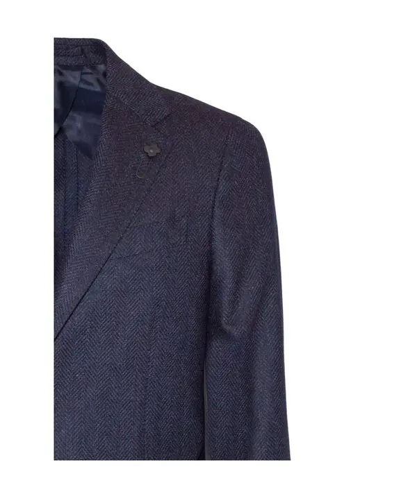 LARDINI Herringbone Two-button Blazer