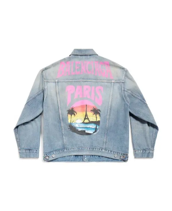 Balenciaga Graphic Printed Denim Jacket