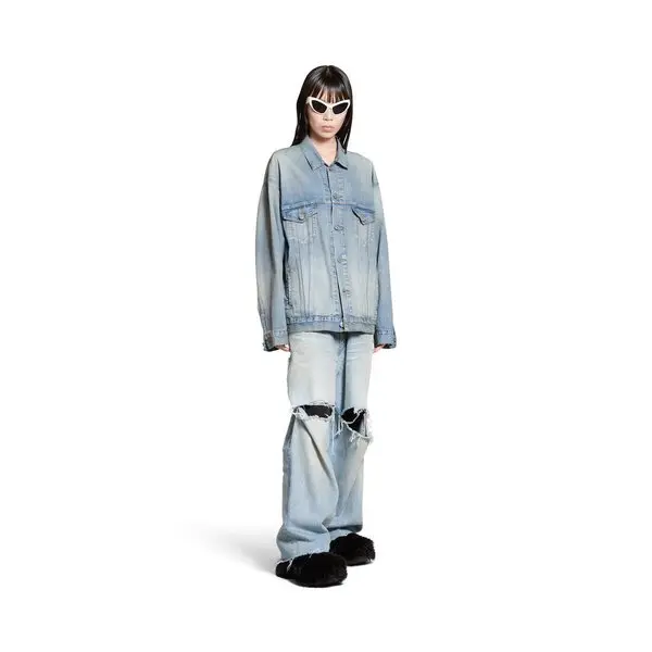 Balenciaga Graphic Printed Denim Jacket