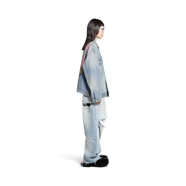 Balenciaga Graphic Printed Denim Jacket