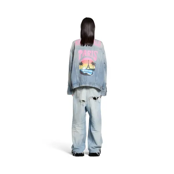 Balenciaga Graphic Printed Denim Jacket