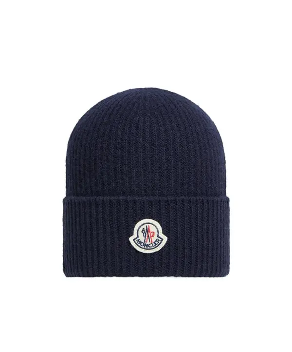 Moncler Logo Patch Knitted Beanie
