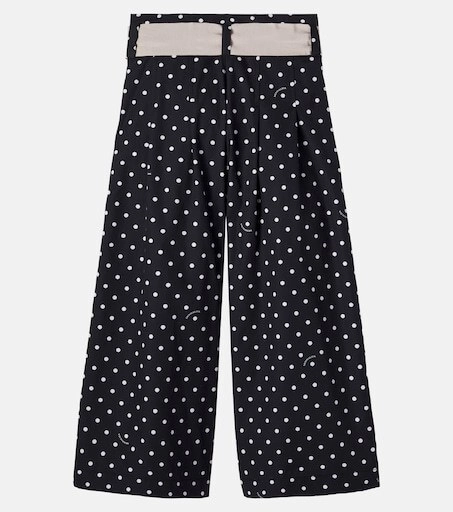 Monnalisa Polka-dot Cotton Poplin Pants