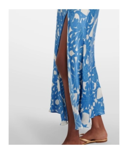 Poupette St Barth Stella Printed Satin Maxi Dress