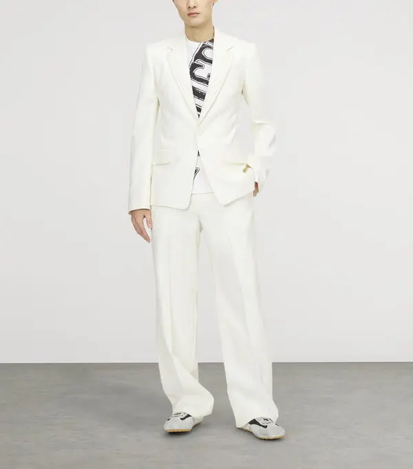 Alexander McQueen Wool Pleated Blazer