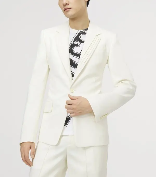 Alexander McQueen Wool Pleated Blazer