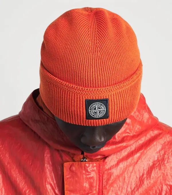 Stone Island Cotton Compass Patch Beanie