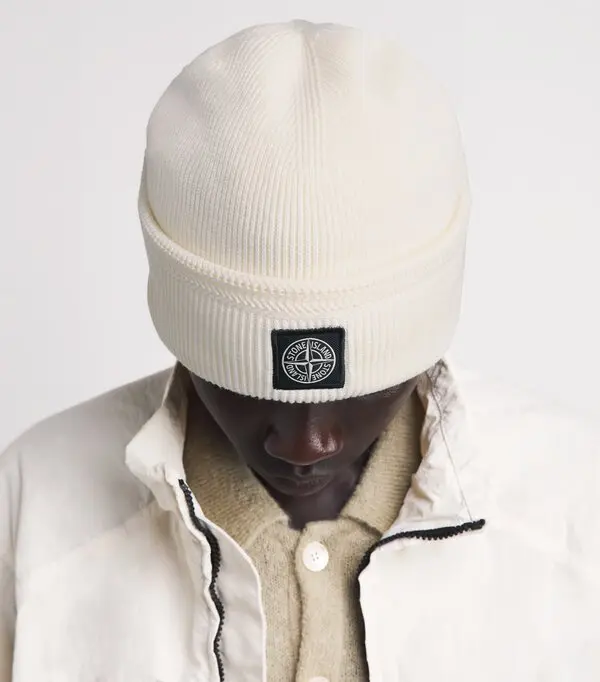 Stone Island Cotton Compass Patch Beanie