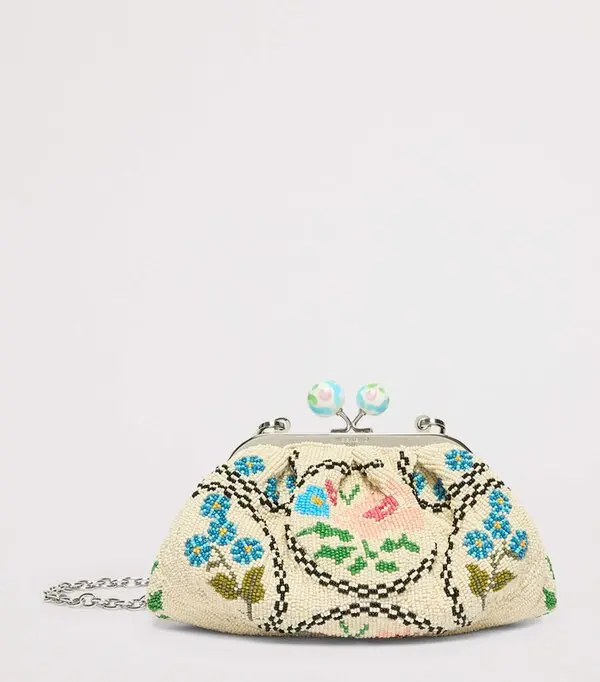 Max Mara Cotton Beaded Clutch Bag