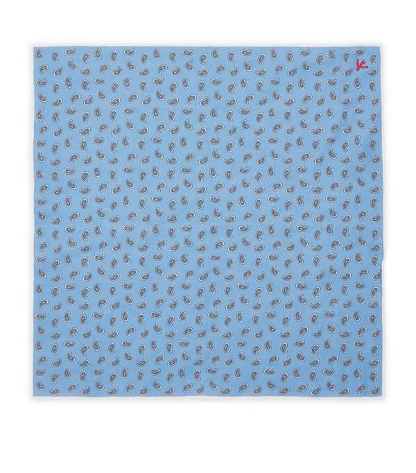 Isaia Silk Printed Pocket Square