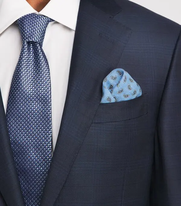 Isaia Silk Printed Pocket Square