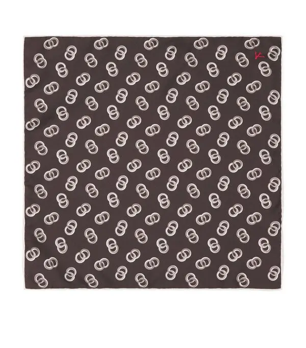 Isaia Silk Printed Pocket Square
