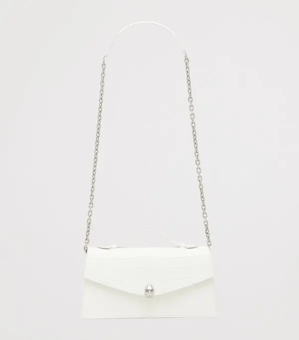 Alexander McQueen Croc-embossed Skull Top-handle Bag