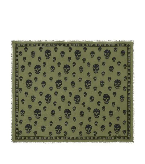Alexander McQueen Modal-silk Skull Scarf - Green