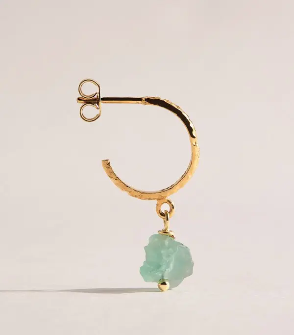 HERMINA ATHENS Plated Turquoise Hoop Earrings