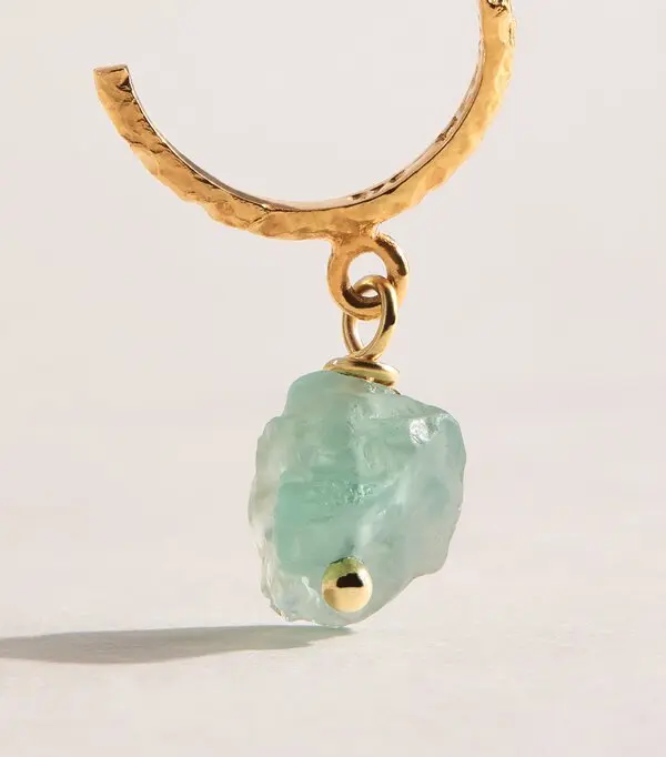 HERMINA ATHENS Plated Turquoise Hoop Earrings