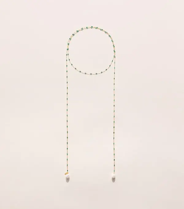 HERMINA ATHENS Beaded Pearl Rosario Necklace - Gold