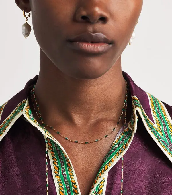 HERMINA ATHENS Beaded Pearl Rosario Necklace