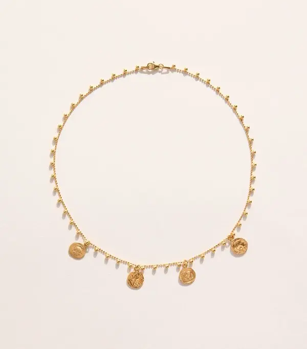 HERMINA ATHENS Plated Athinules Charm Necklace - Gold