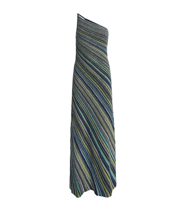 Missoni Stripe One-shoulder Maxi Dress