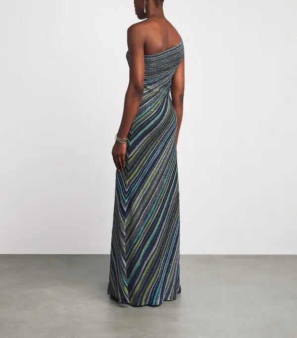 Missoni Stripe One-shoulder Maxi Dress