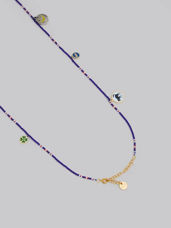 Marni Charm-detail Beaded Necklace