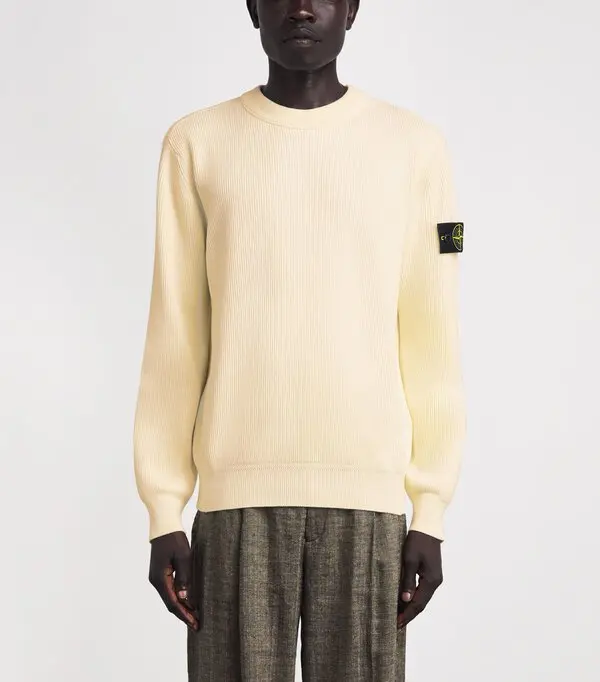 Stone Island Ribbed Compass Patch Sweatshirt