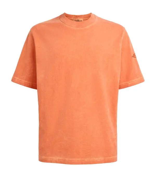 Stone Island Cotton Uneven-dye T-shirt - Orange