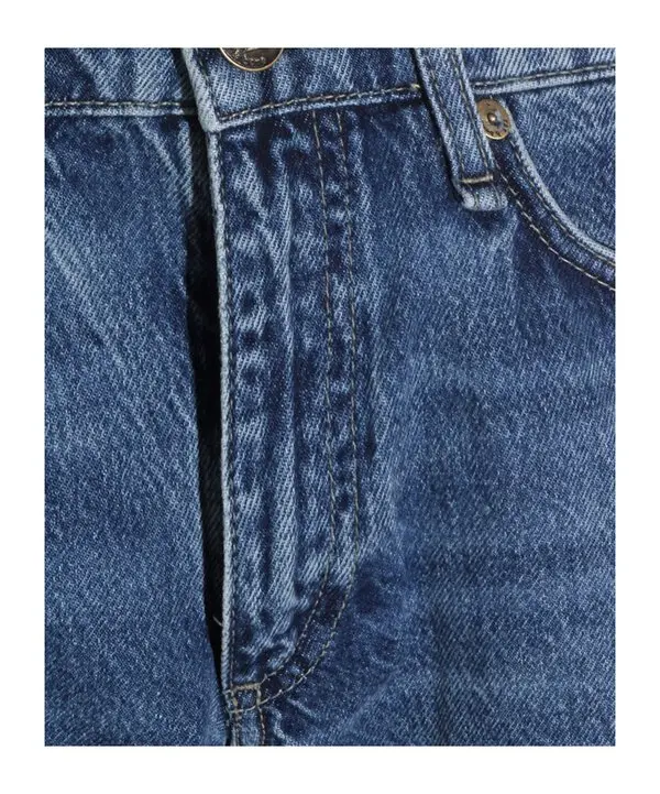 Rag & Bone Logo Patch Straight-leg Jeans - Blue