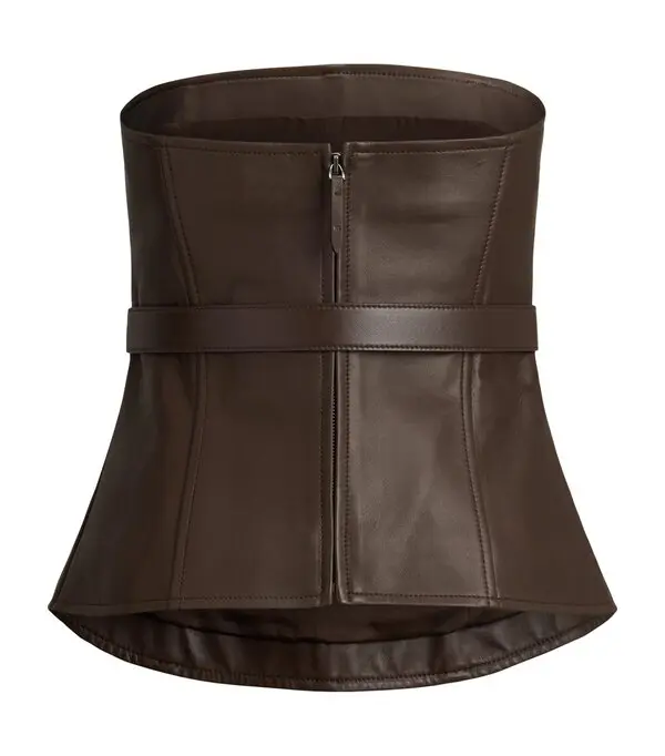 Ralph Lauren Lambskin Jenevieve Bustier Top