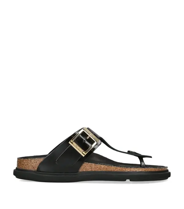 BIRKENSTOCK Patent Leather Gizeh Sandals - Black