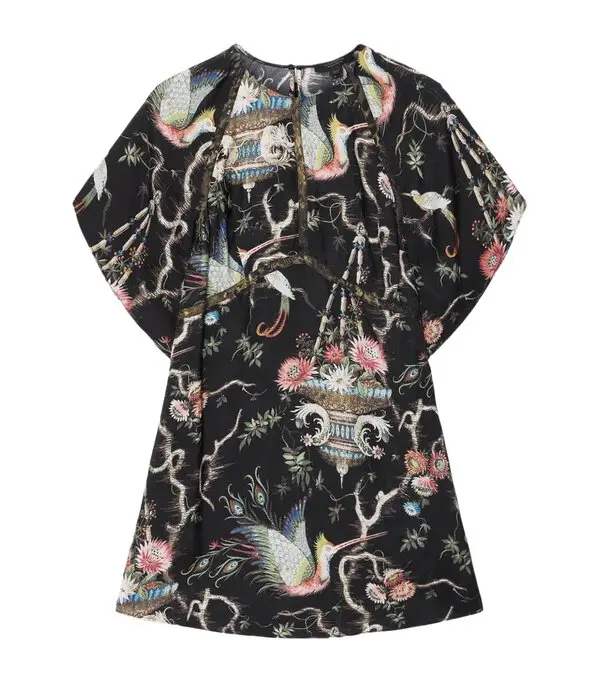 ALLSAINTS Xena Printed Mini T-shirt Dress - Black