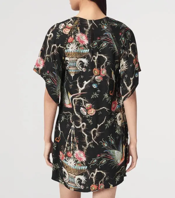 ALLSAINTS Xena Printed Mini T-shirt Dress - Black