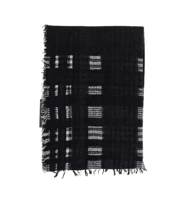 Faliero Sarti Checked Fringed Scarf - Black