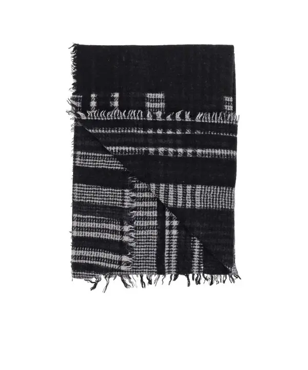 Faliero Sarti Checked Fringed Scarf