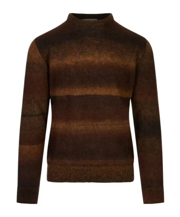 Corneliani Long-sleeved Sweater With High Neck And Ribbed Trim