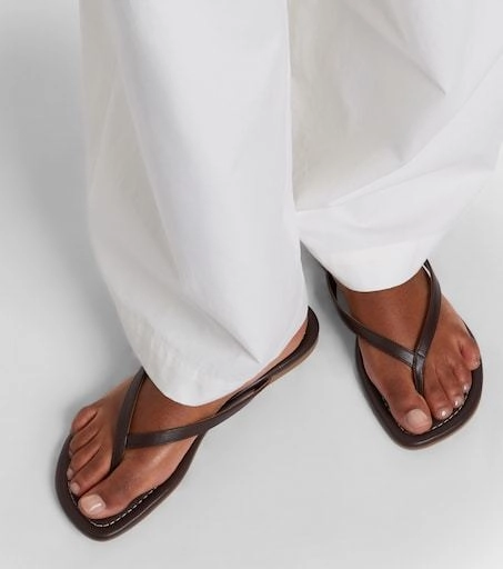 Staud Freja Leather Thong Sandals