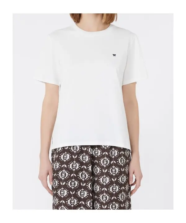 Max Mara Butterfly Logo Embroidered Crewneck T-shirt