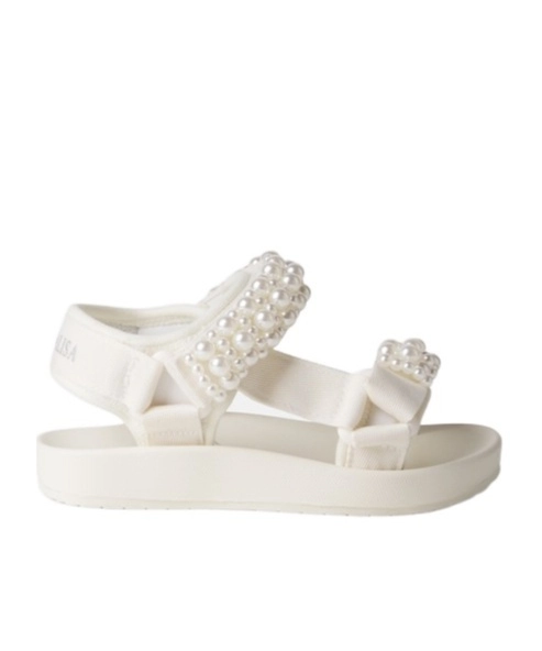 Monnalisa Faux Pearl-embellished Sandals - White