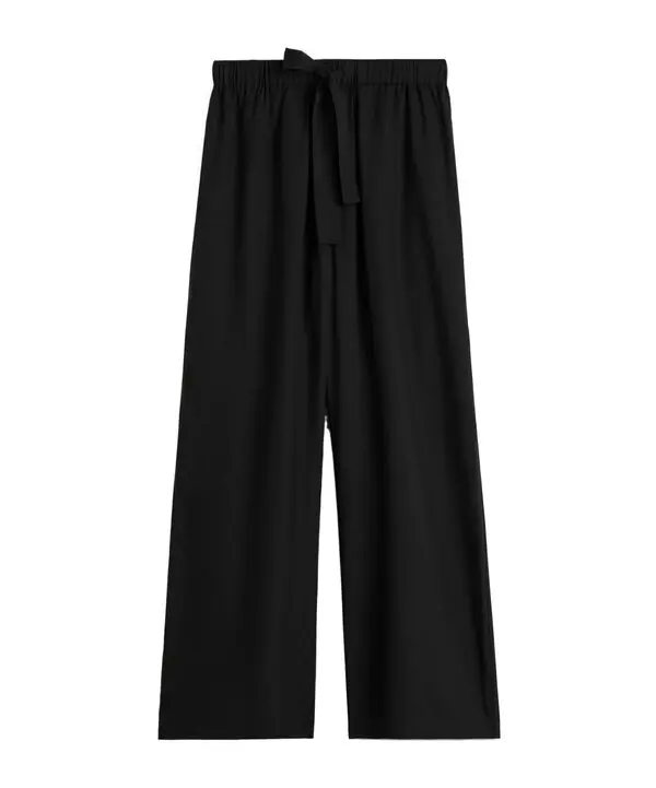 TOTEME Piped Silk Trousers - Black
