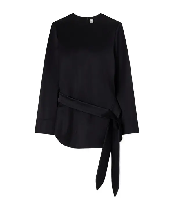 TOTEME Belted Long-sleeve Top