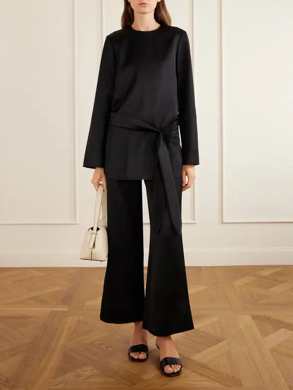 TOTEME Belted Long-sleeve Top