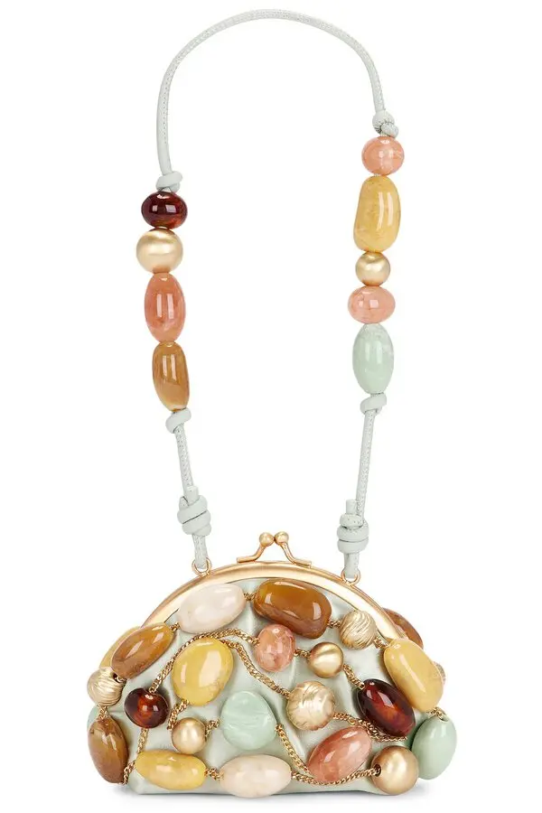 Cult Gaia Mercier Mini Wrislet Bag With Faux Stones