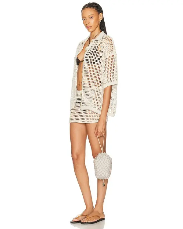 Savette Macrame Pouch Bag - Bone