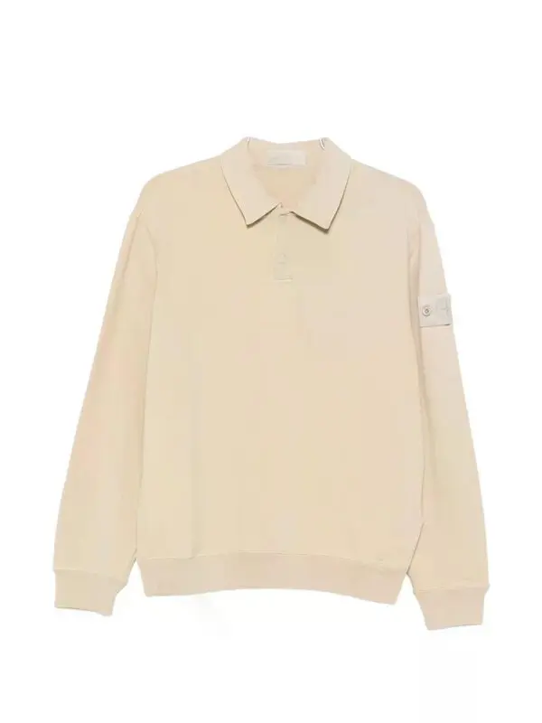 Stone Island Logo-patch Long-sleeve Polo Shirt
