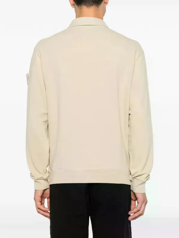 Stone Island Logo-patch Long-sleeve Polo Shirt