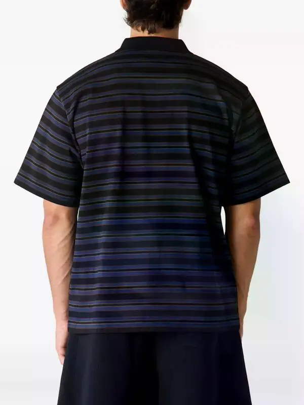 Sacai Striped Zip-neck Polo Shirt